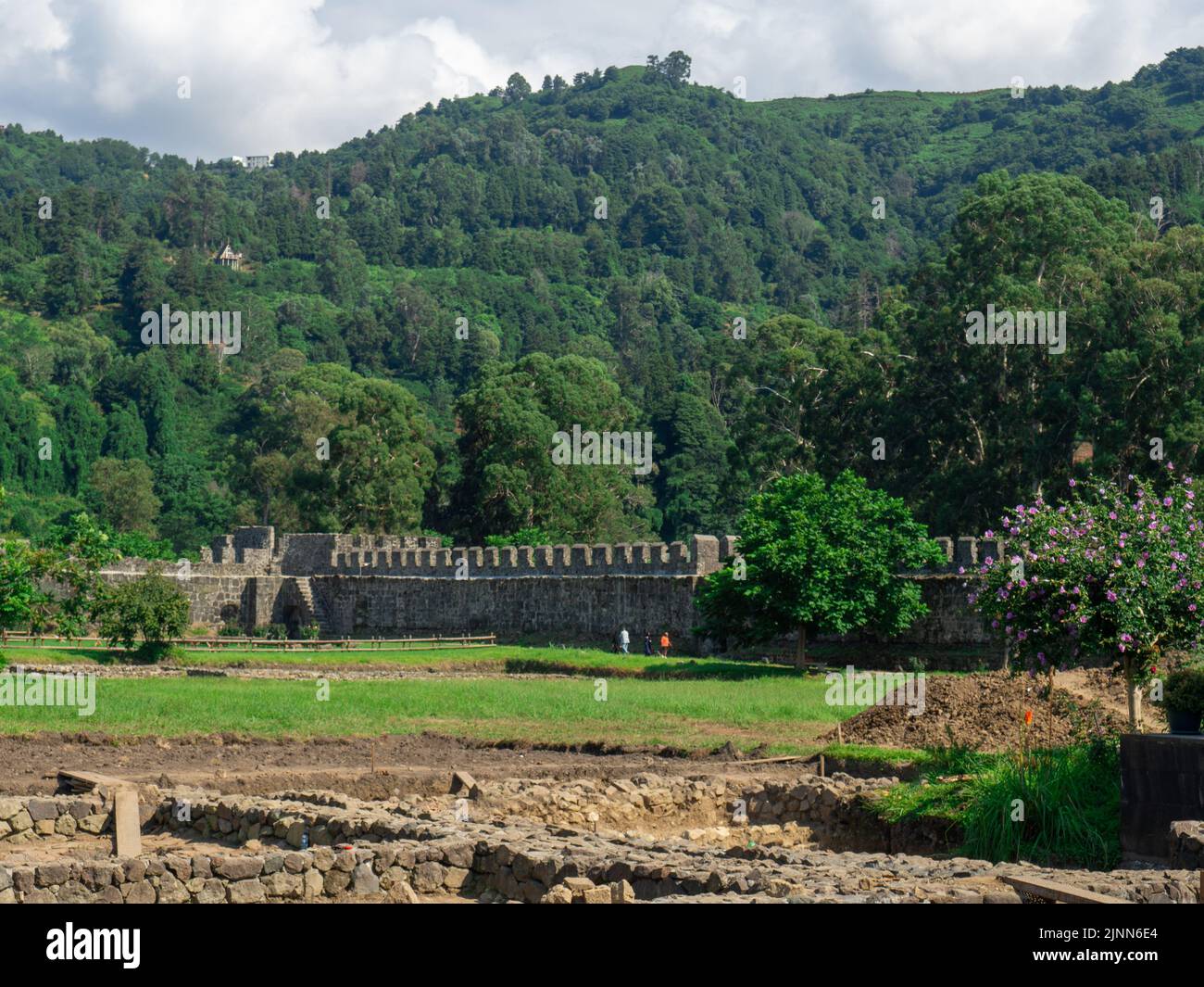 Loopholes. Battle tower. Castle defense. Archeology. Ruins of an ...