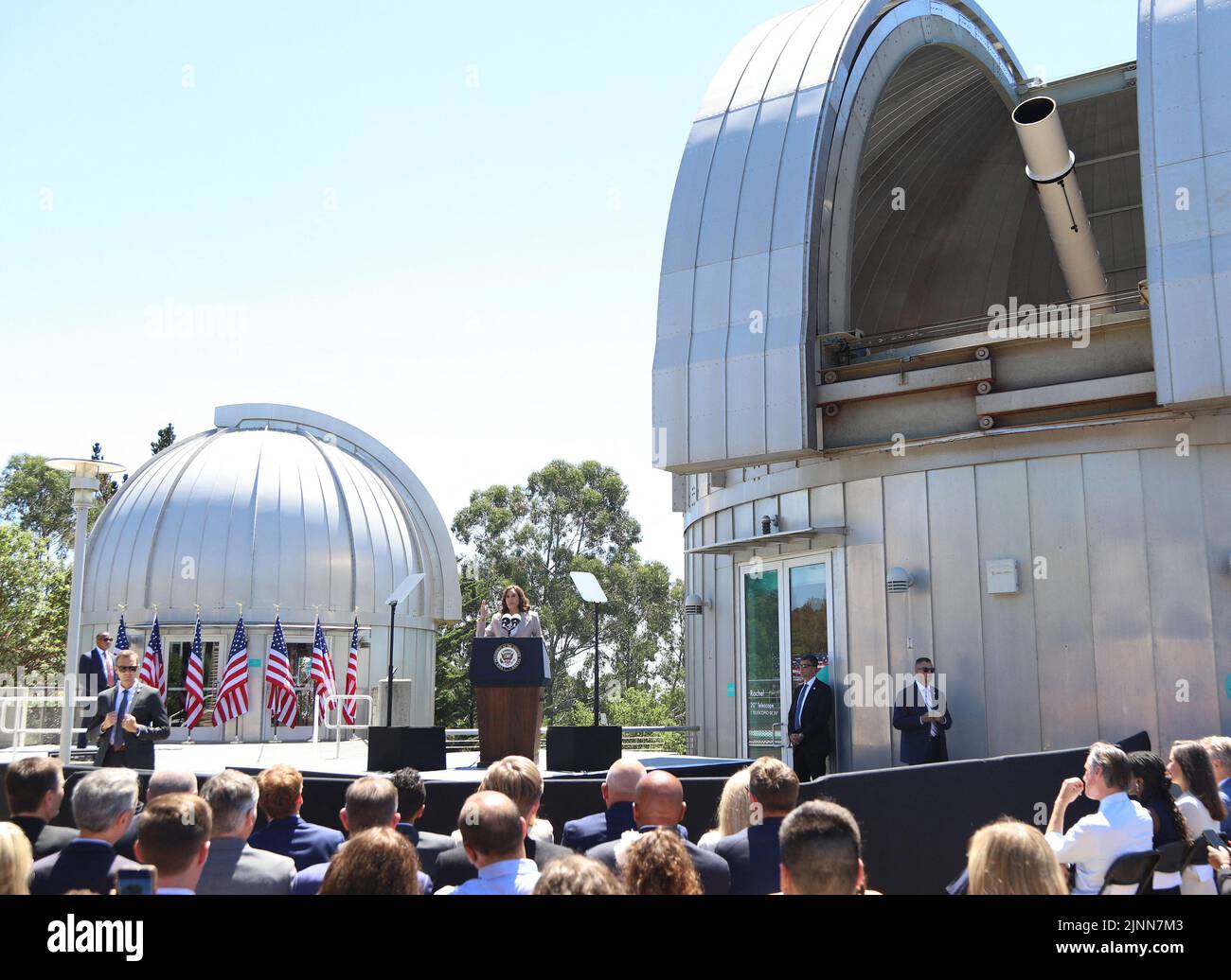 Vice President Kamala Harris speaks at the Chabot Space & Science ...