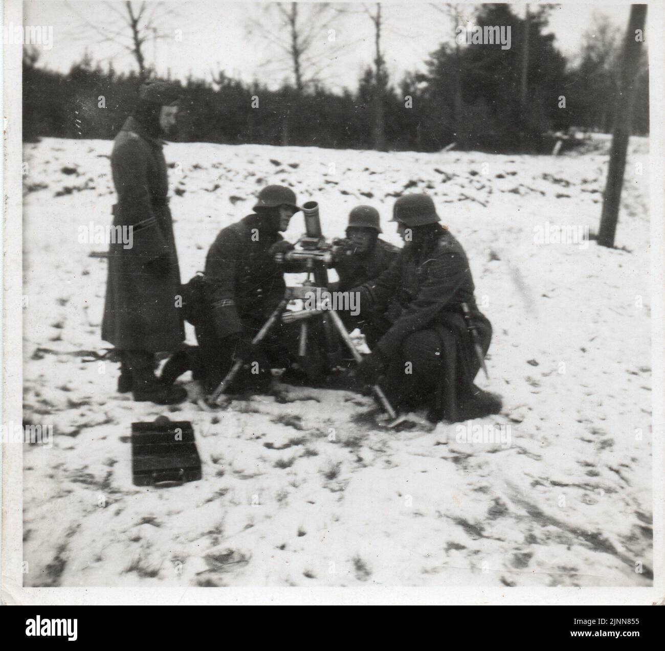 Wehrmacht Troops of the Grossdeutschland Division with an 8cm Mortar at ...
