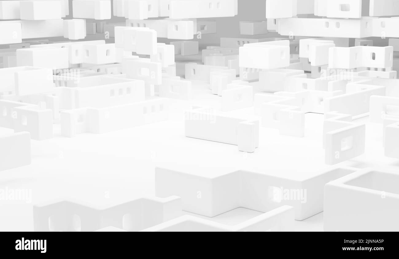 Walls labyrinth elevated structure abstract white architecture ...