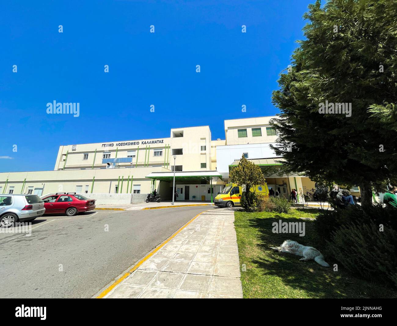 Greek hospital ambulance hi-res stock photography and images - Alamy