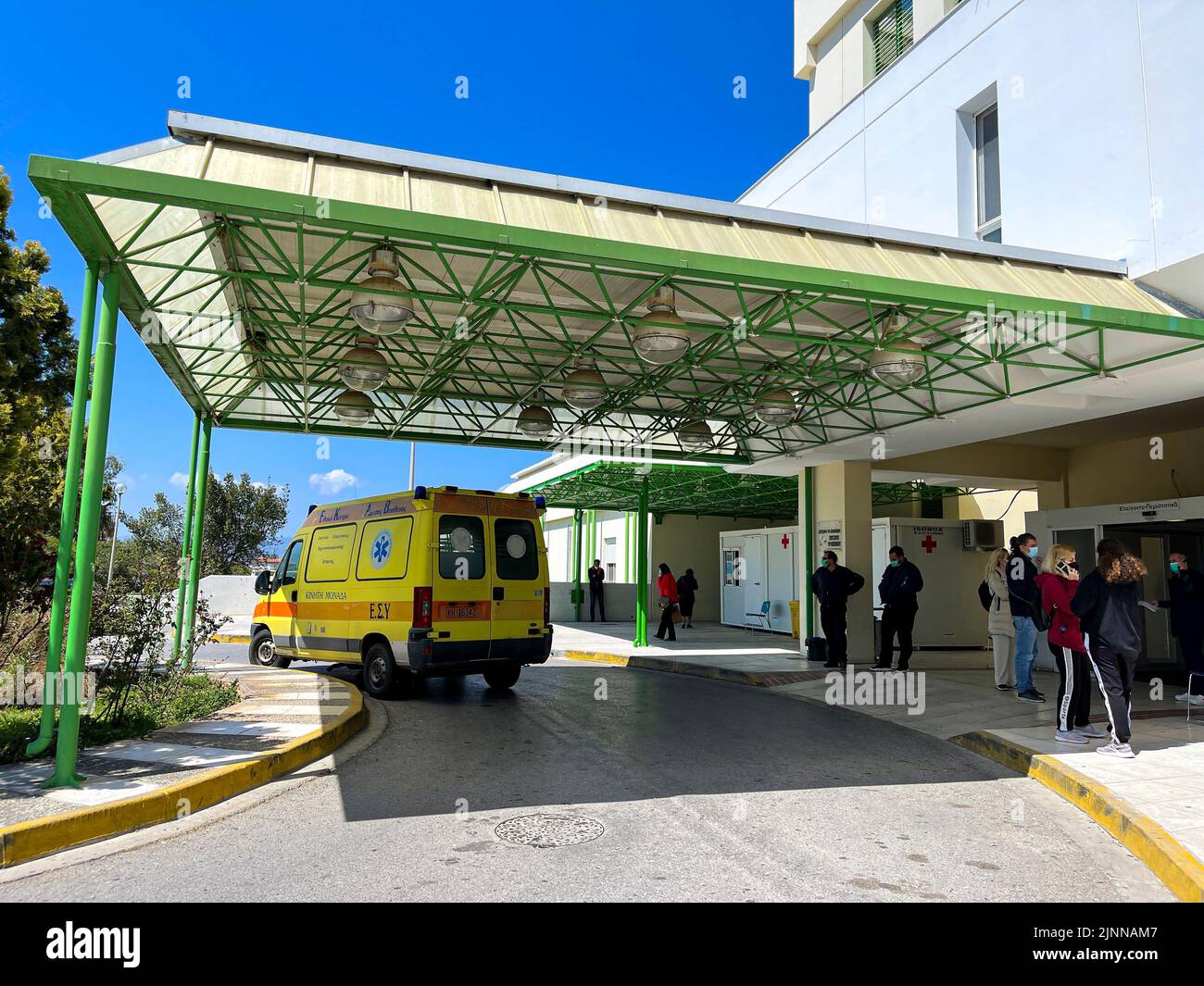 Exterior view of the General Hospital building of Kalamata city ...
