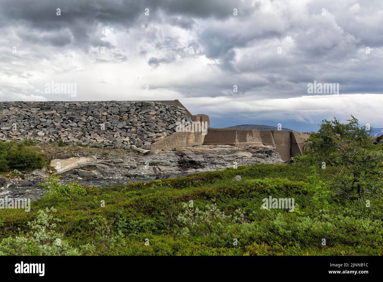 Dam at the hydroelectric power plant power station, Aura power station ...