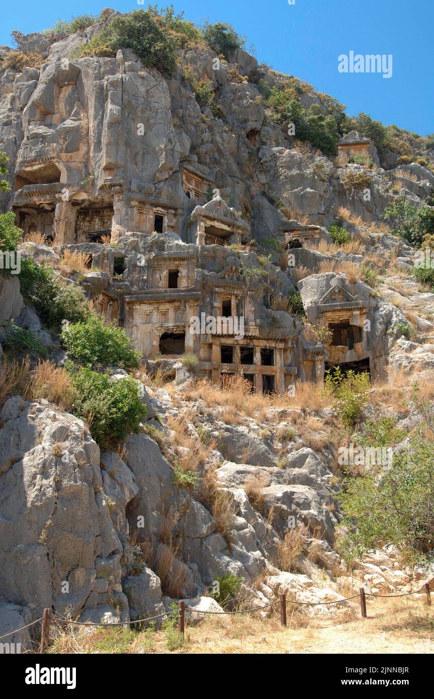 Historic rock tombs, Myra, Demre, Lycia, Turkey Stock Photo - Alamy