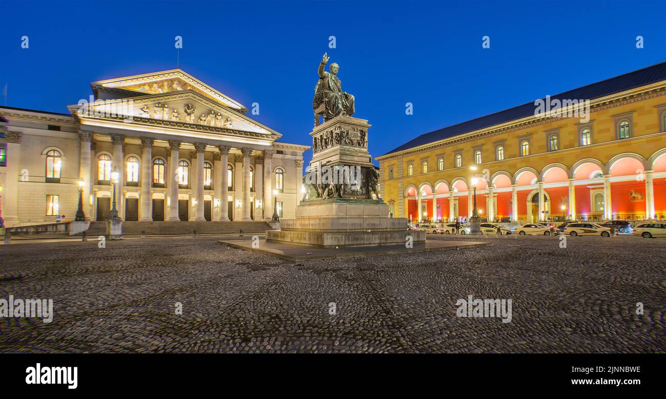 Bavarian state opera at dusk hi-res stock photography and images - Alamy
