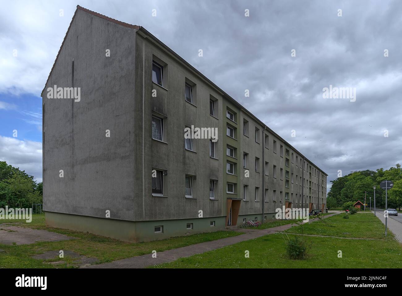 Prefabricated building of the 1960s in the former GDR, Kirch Grambow ...
