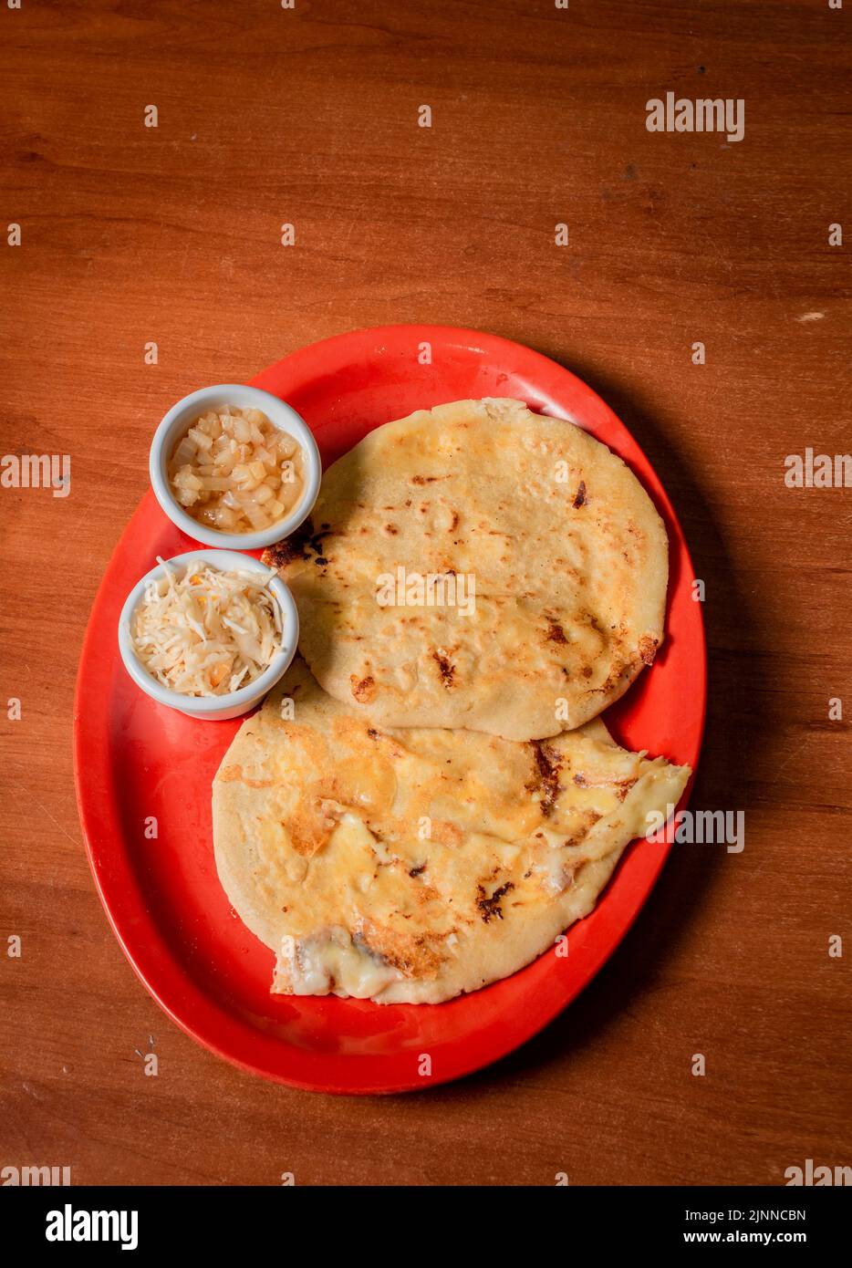 Closeup nicaraguan pupusas served hi-res stock photography and images ...