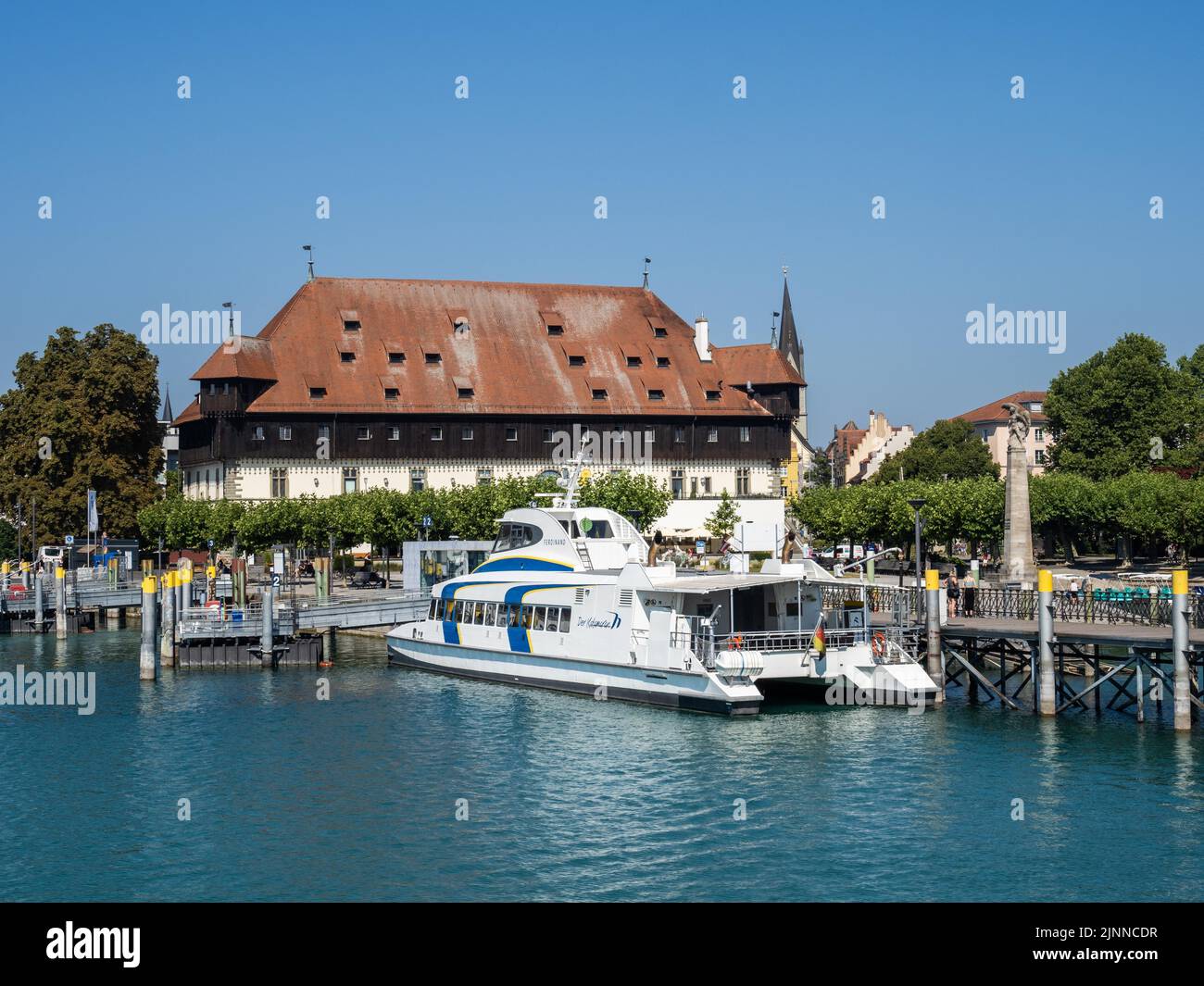 Historic Council Building and Catamaran, Port of Constance, Constance ...