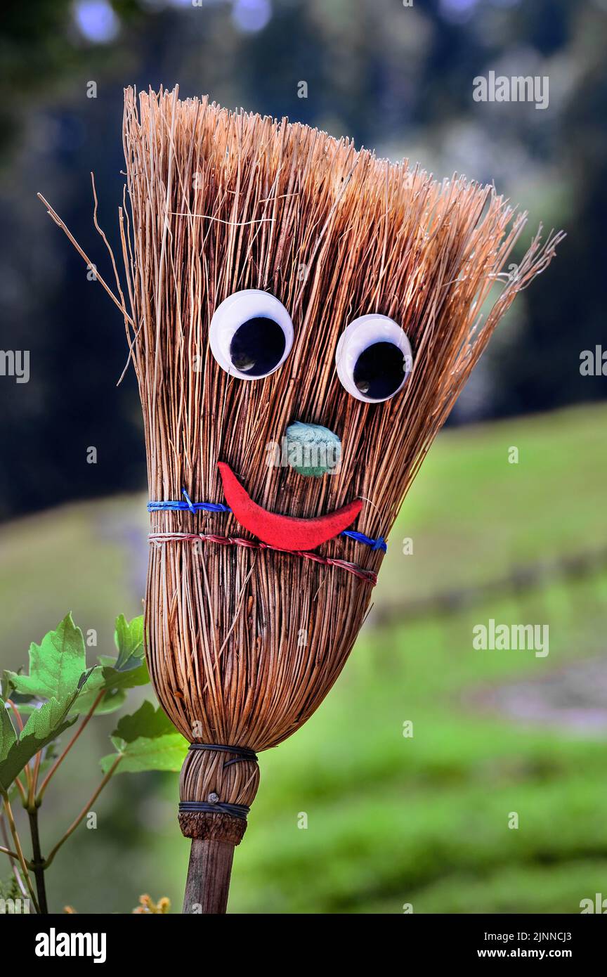 Straw broom with face, Bavaria, Germany Stock Photo - Alamy