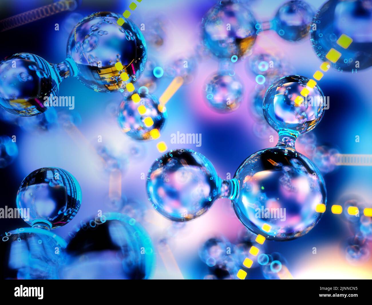 Water molecules, illustration Stock Photo - Alamy