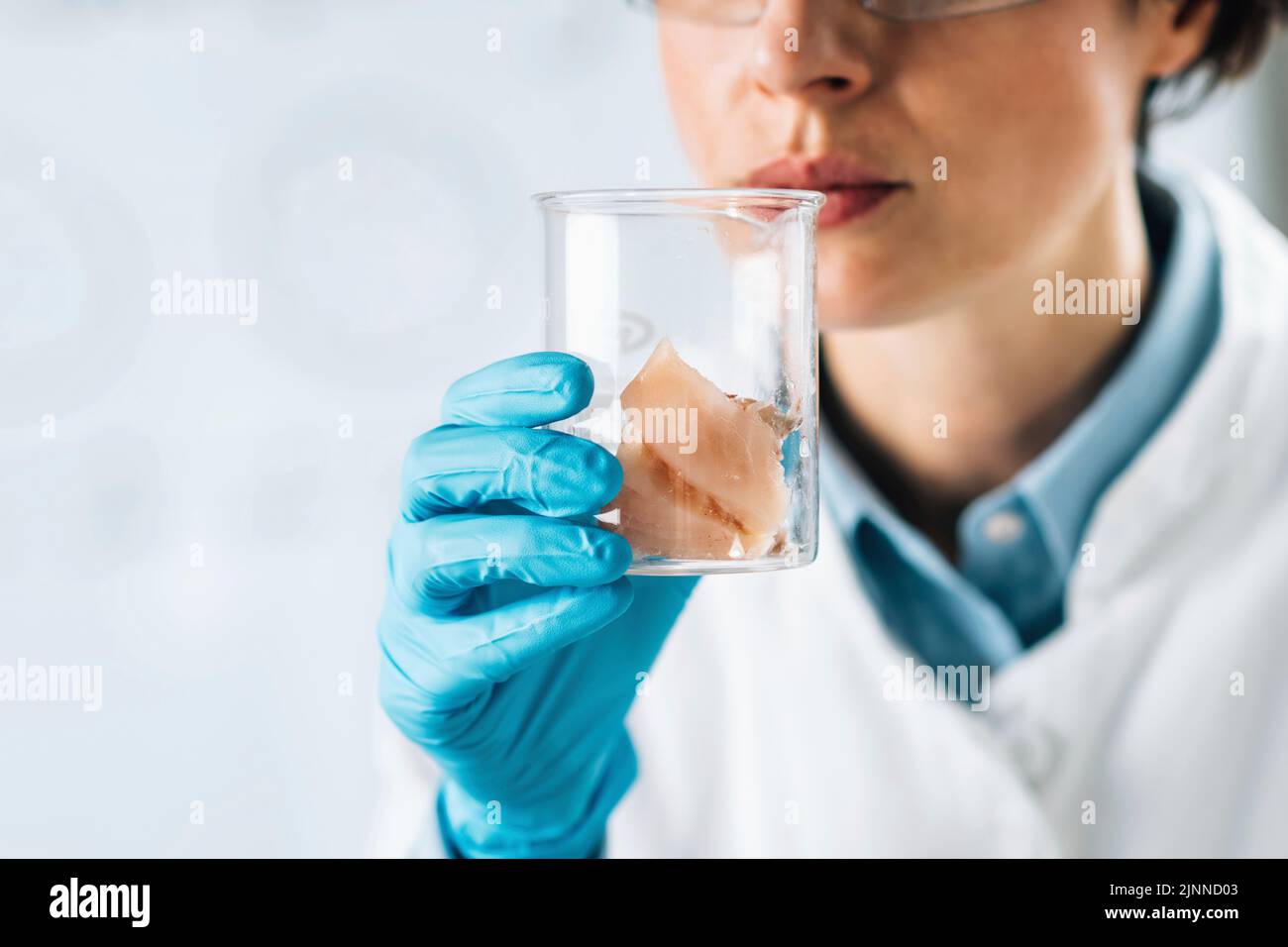 Quality control inspector testing fish Stock Photo - Alamy