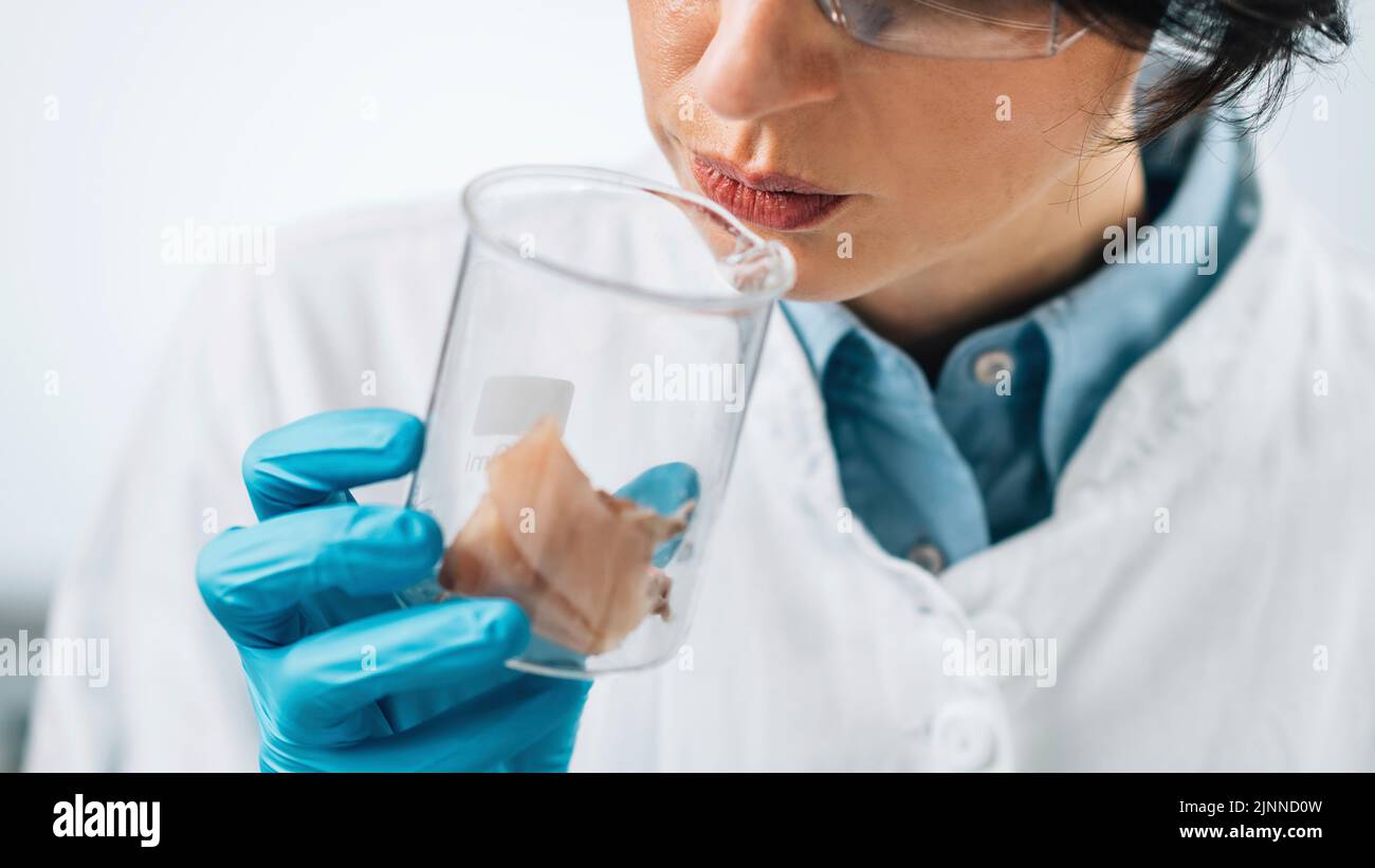 Quality control inspector testing fish Stock Photo - Alamy