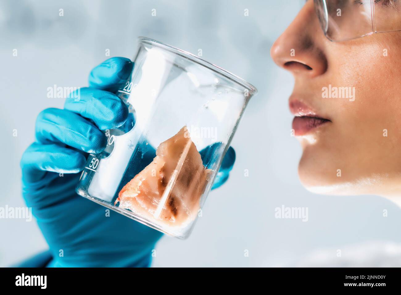 Quality control inspector testing fish Stock Photo - Alamy