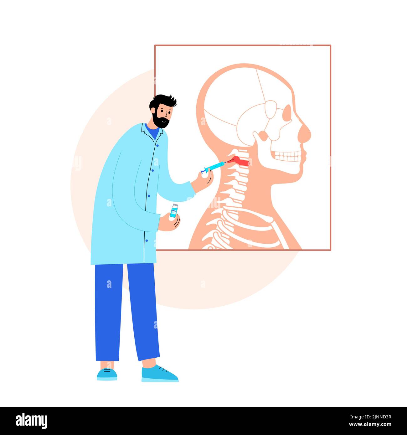 Spinal injection, illustration Stock Photo - Alamy