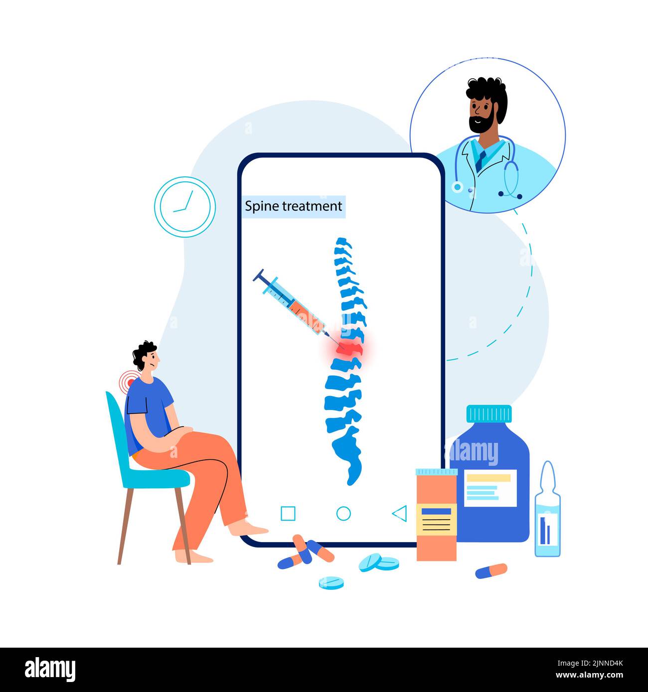 Spinal injection, illustration Stock Photo - Alamy