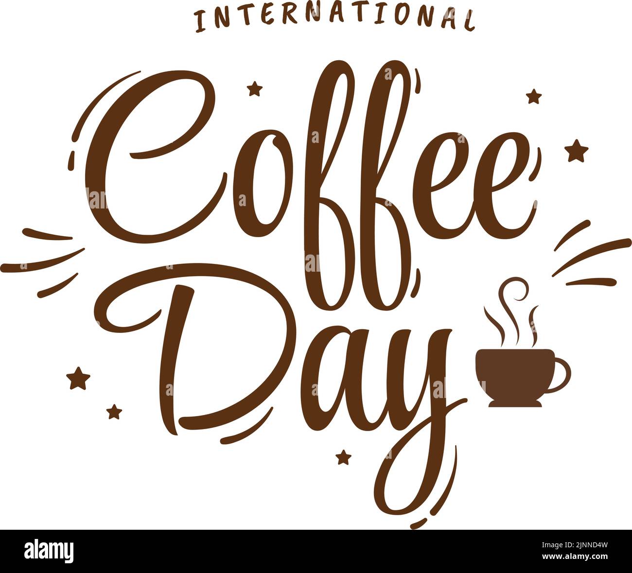 International Coffee Day on 1st October Hand Drawn Cartoon Flat ...