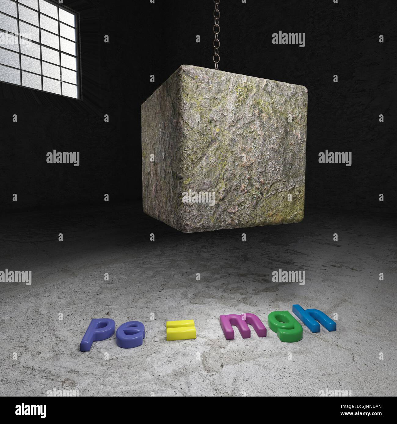 Gravitational potential energy, illustration Stock Photo - Alamy