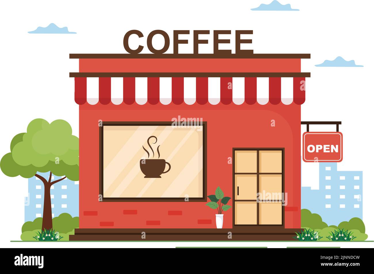 Cafe Building Cartoon