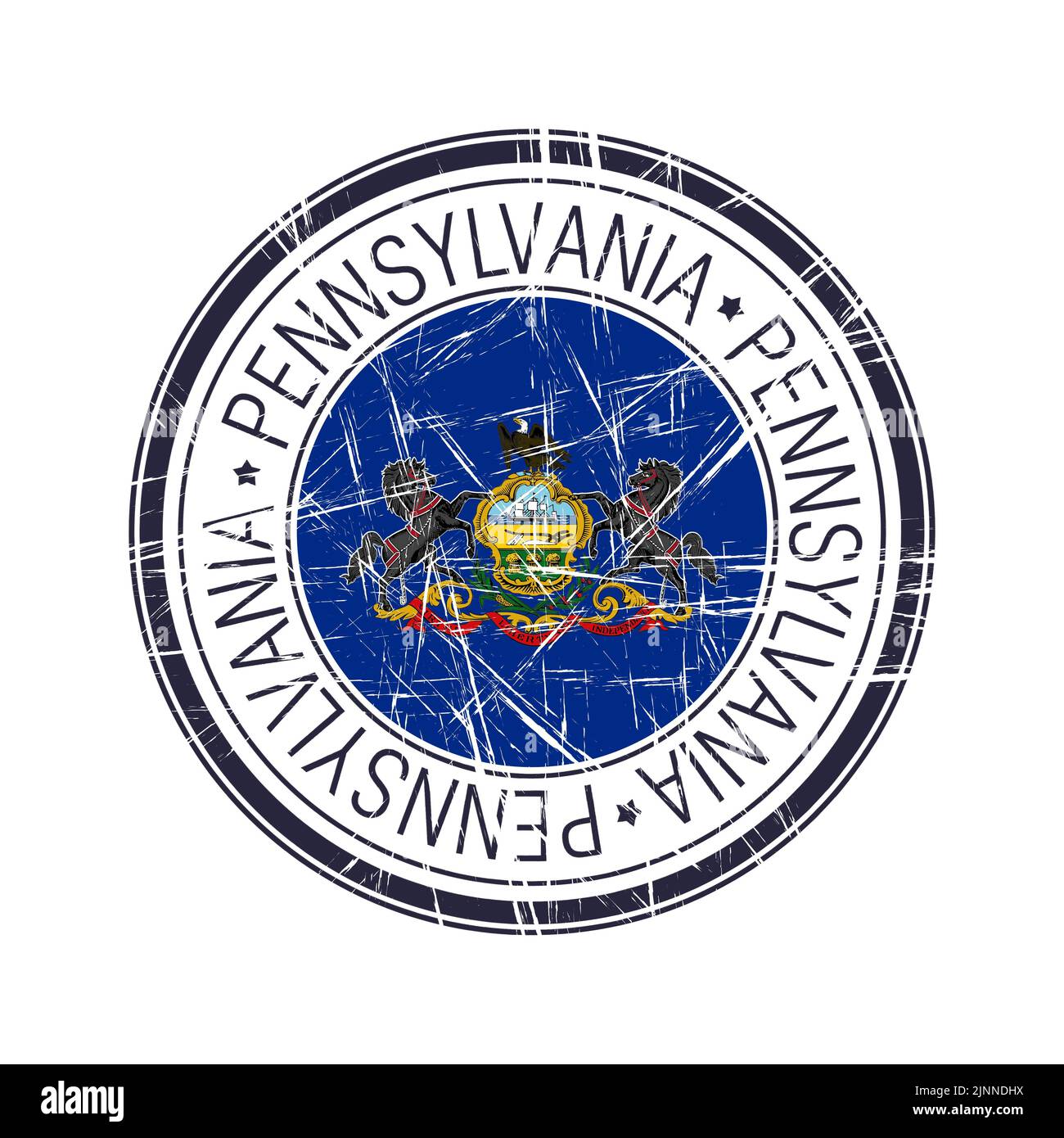 Great state of Pennsylvania postal rubber stamp, vector object over ...