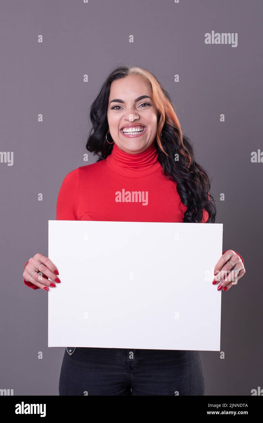 Person holding an empty sign hi-res stock photography and images - Alamy