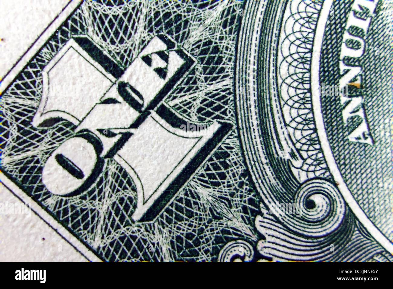 Macro of one dollar note greatly enlarged Stock Photo - Alamy