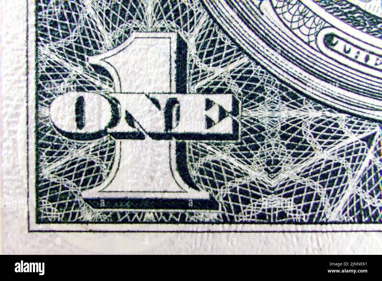Macro of one dollar note greatly enlarged Stock Photo - Alamy