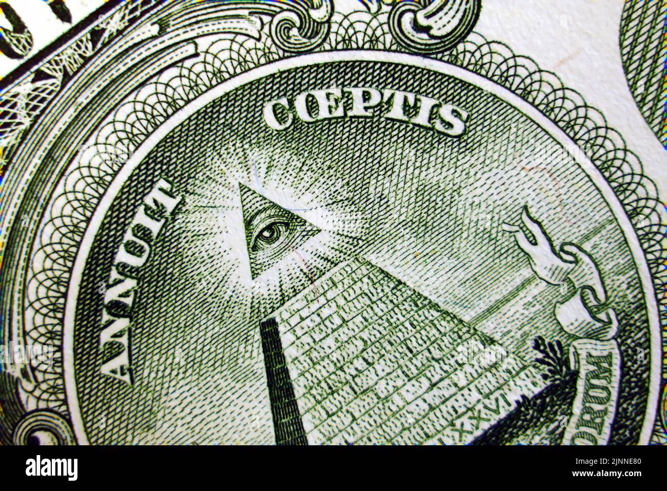 Macro of one dollar note greatly enlarged Stock Photo - Alamy