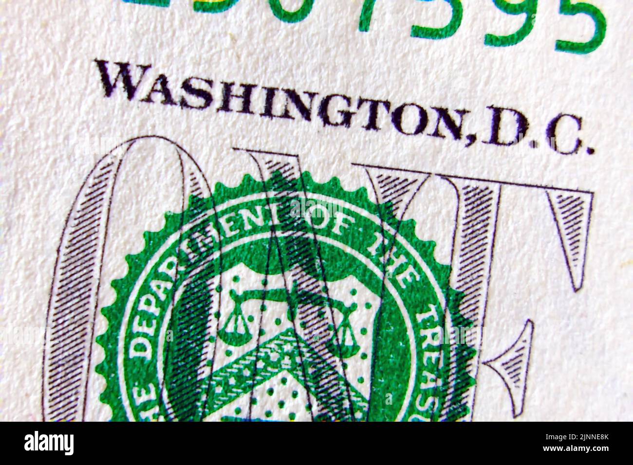 Macro of one dollar note greatly enlarged Stock Photo - Alamy