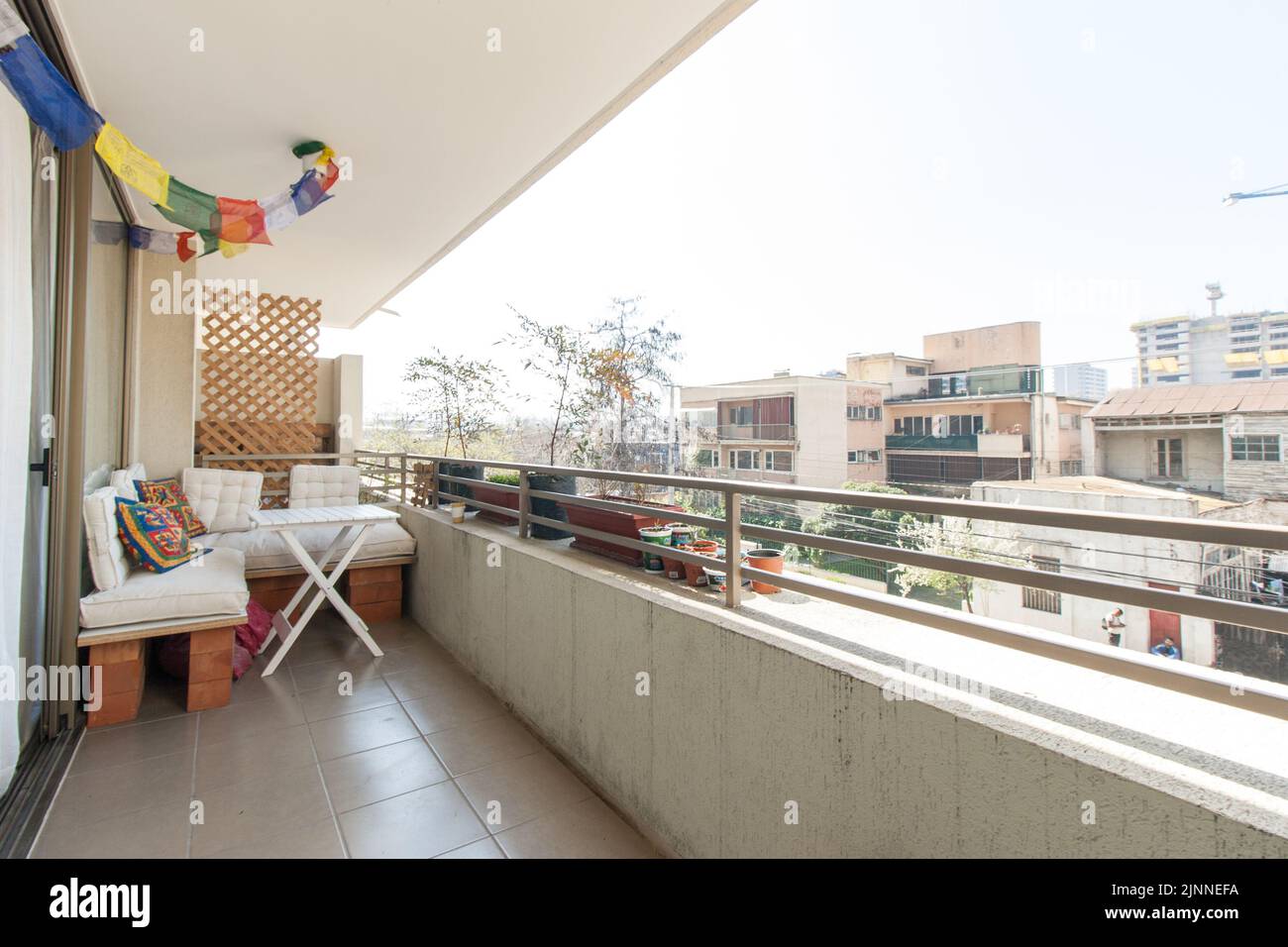 Terrace in apartment in Santiago, Chile Stock Photo - Alamy