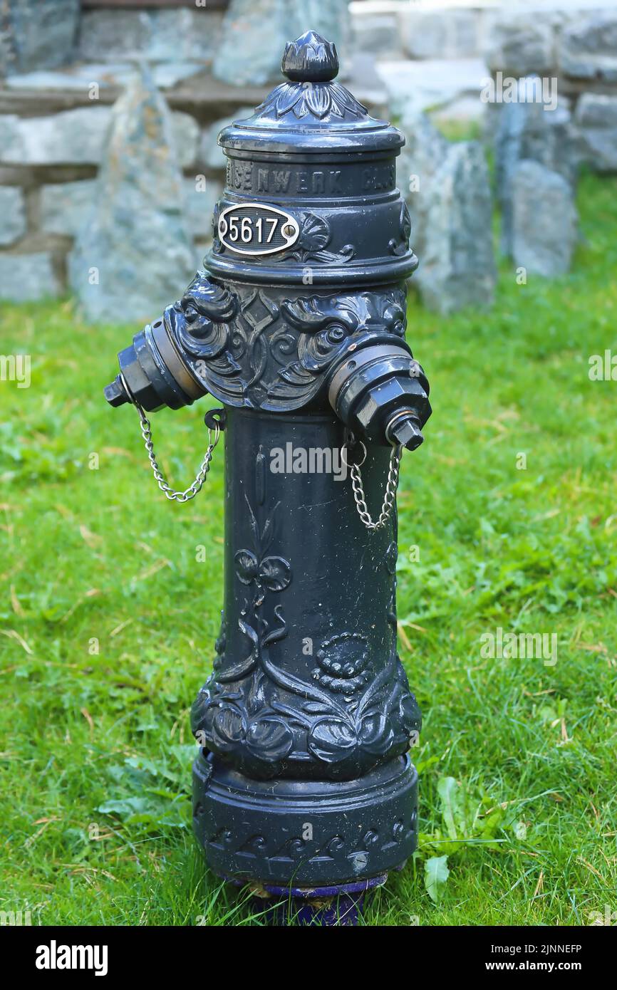Artfully designed hydrant in Zermatt. Zermatt, Visp, Valais ...