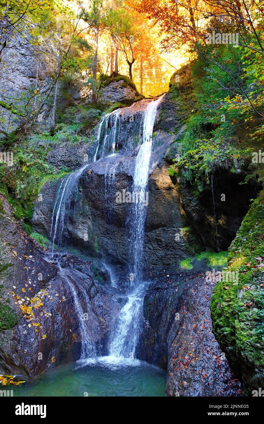The Niedersonthofer waterfall is a popular destination. Waltenhofen ...