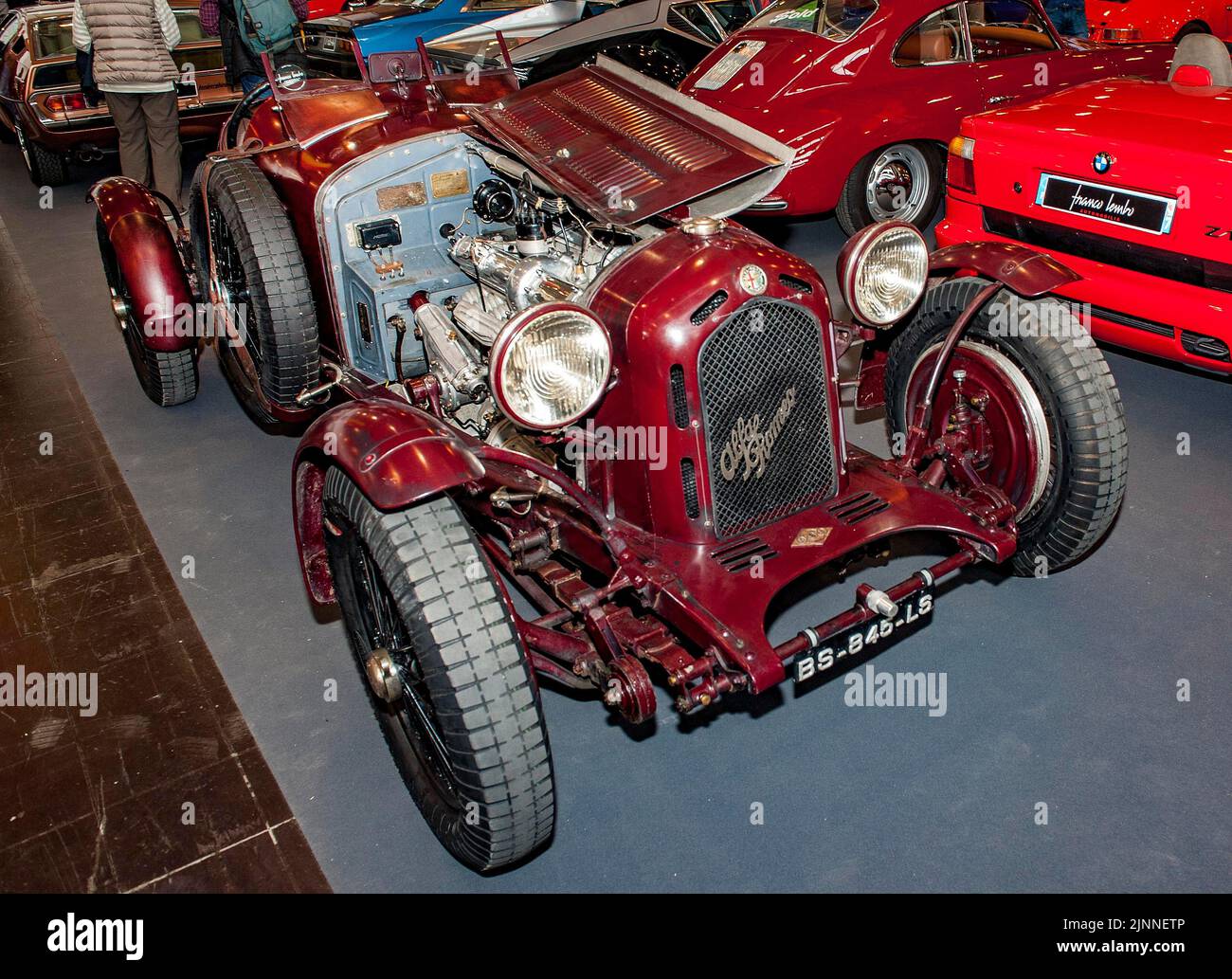 Alfa Romeo 8C Monza from the 30s with opened bonnet, Techno Classica ...
