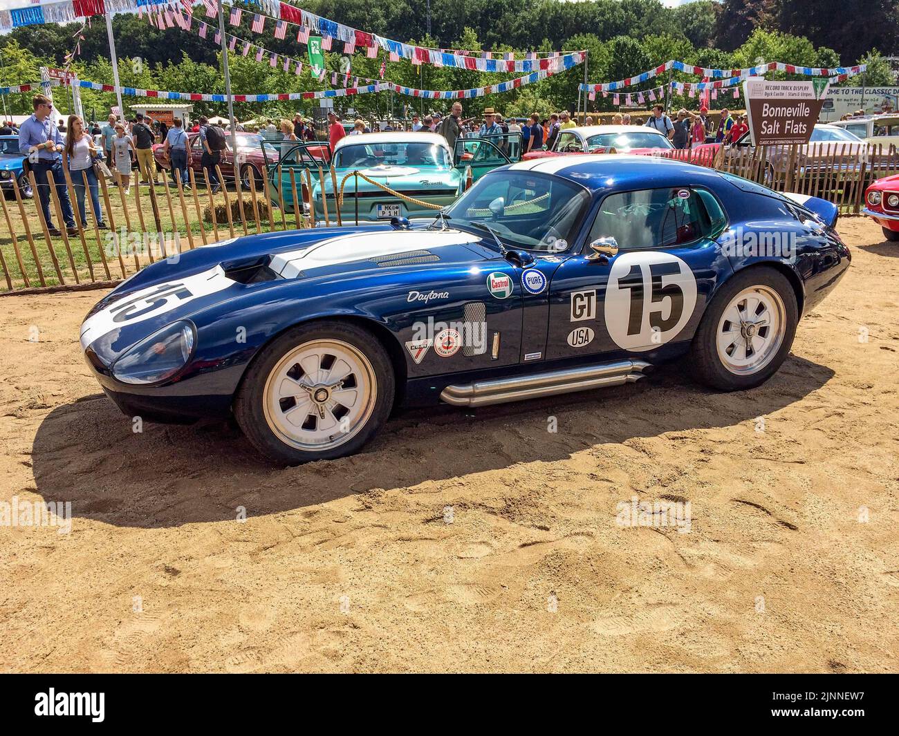 Classic US racing car Shelby Daytona Cobra Coupe by designer builder Carol Shelby with starting ...