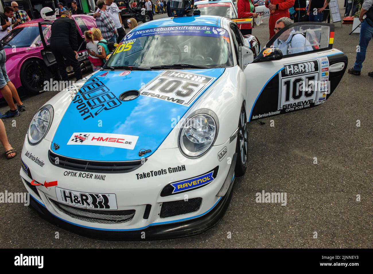 Porsche Cayman R racing car, Nuerburgring race track, Nuerburg ...
