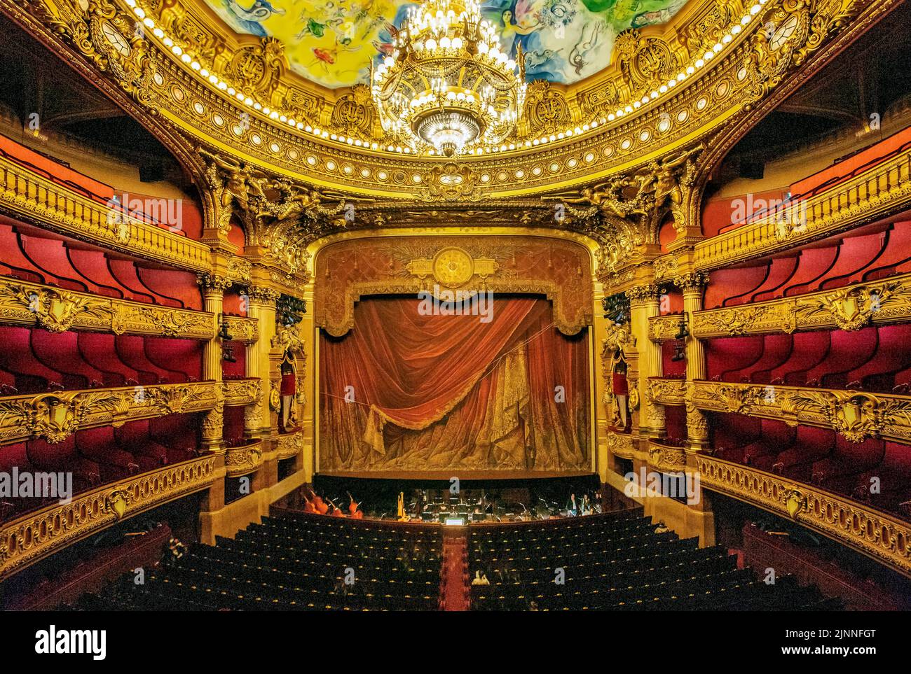 Auditorium, Hall in the Opera Garnier at the Palais Garnier, Paris, Ile ...