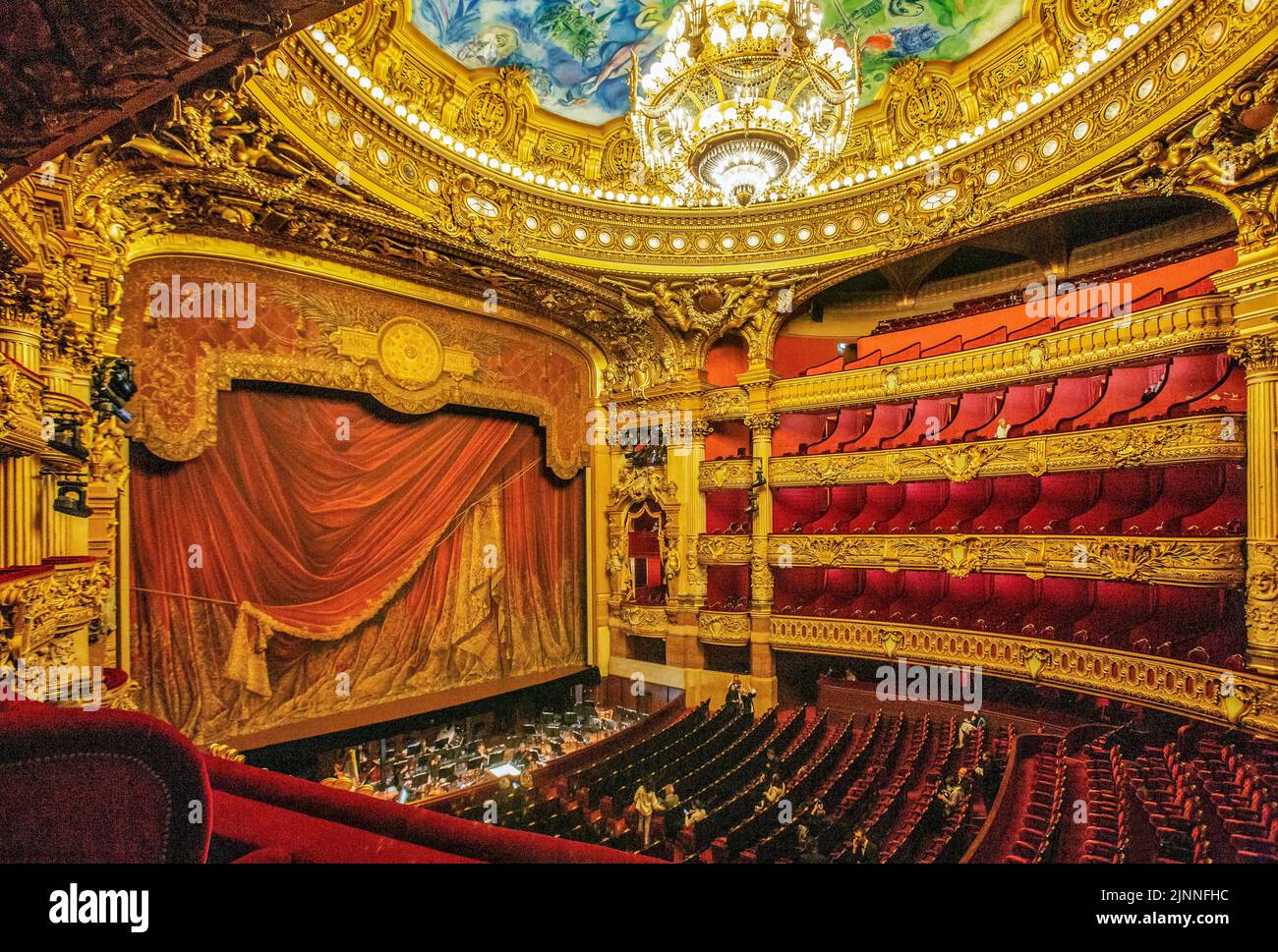 Auditorium, Hall in the Opera Garnier at the Palais Garnier, Paris, Ile ...