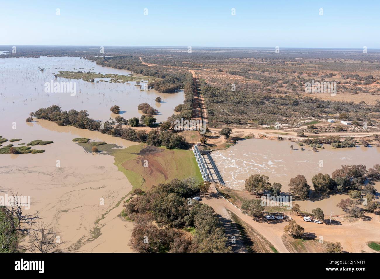 Flood waters from the Darling river fill Menindee lakes in the far west ...