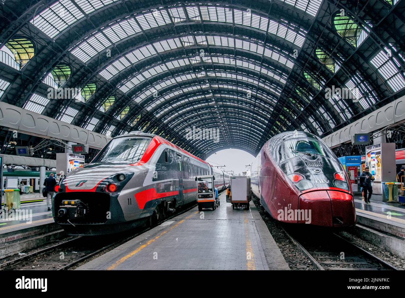 Central Station, Statione Centrale with high-speed train, Milan ...