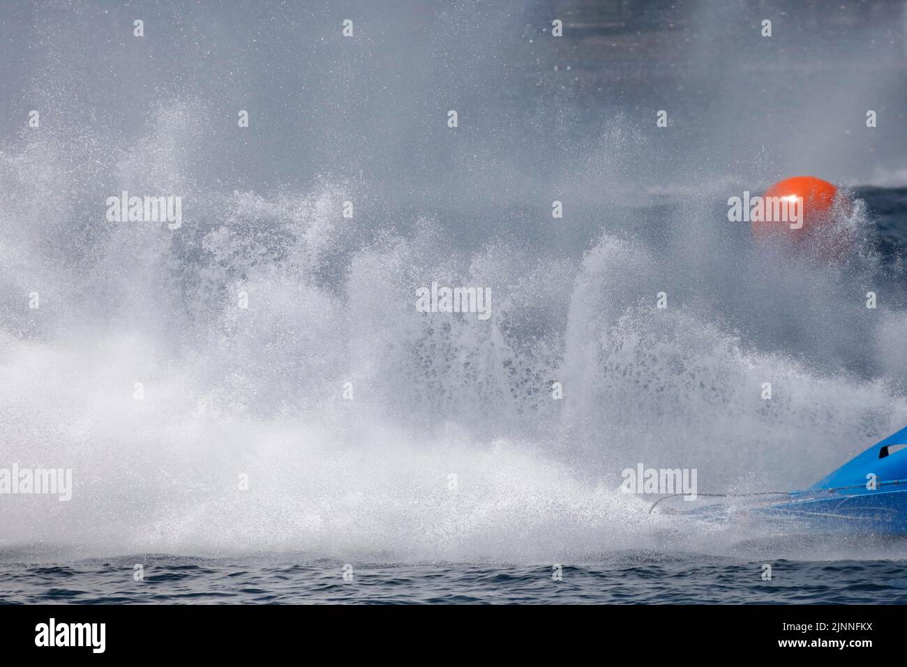 Spray of water from a race boat, Saint Lawrence River, Province of ...