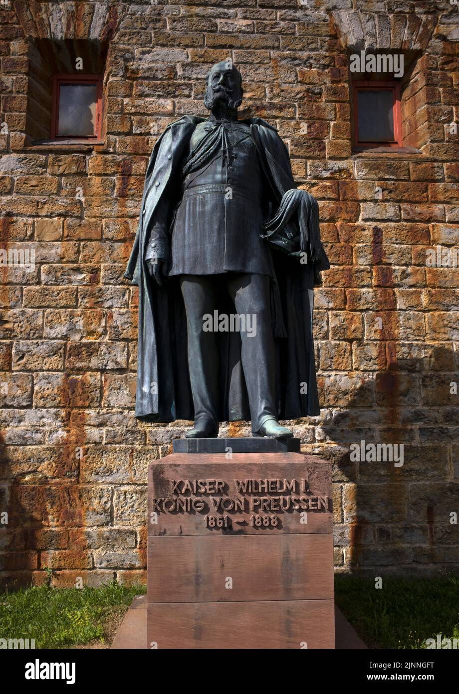 Bronze statue, monument in honour of Kaiser Wilhelm I King of Prussia ...