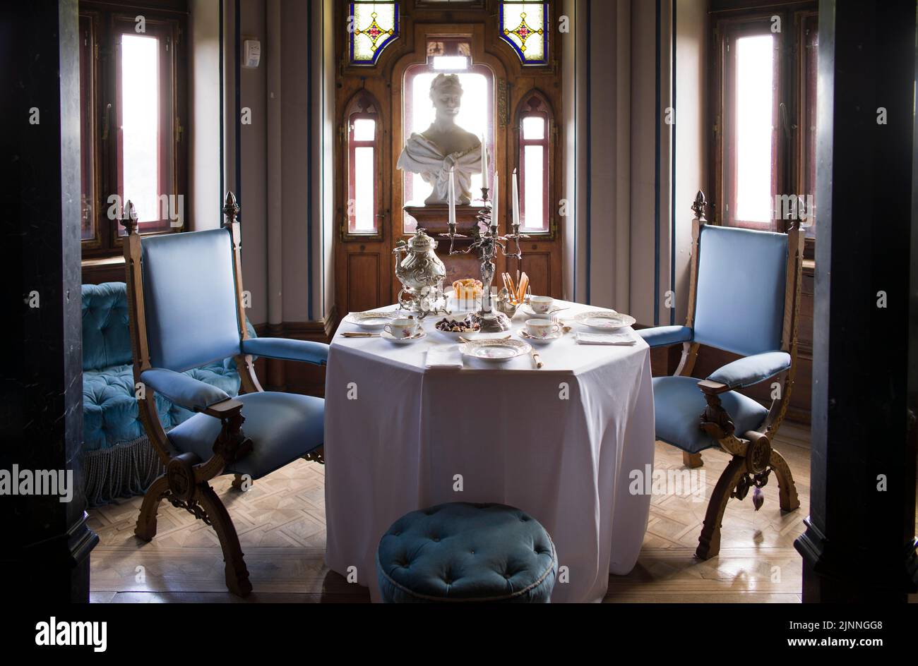 Blue Salon, Queen's Salon, Hohenzollern Castle, Hechingen, Swabian Alb ...