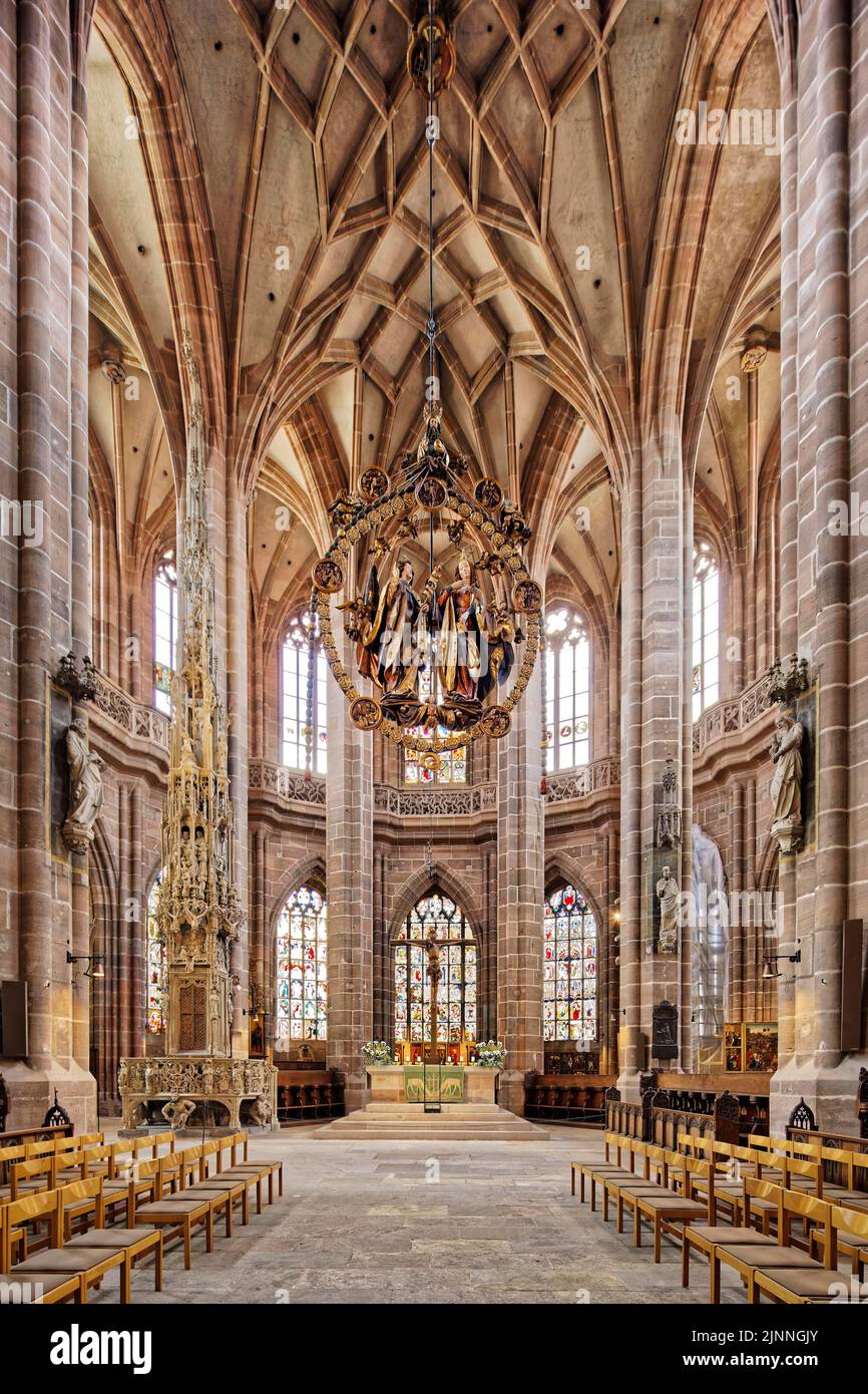 Hall choir with English greeting also angel's greeting, carving, work ...