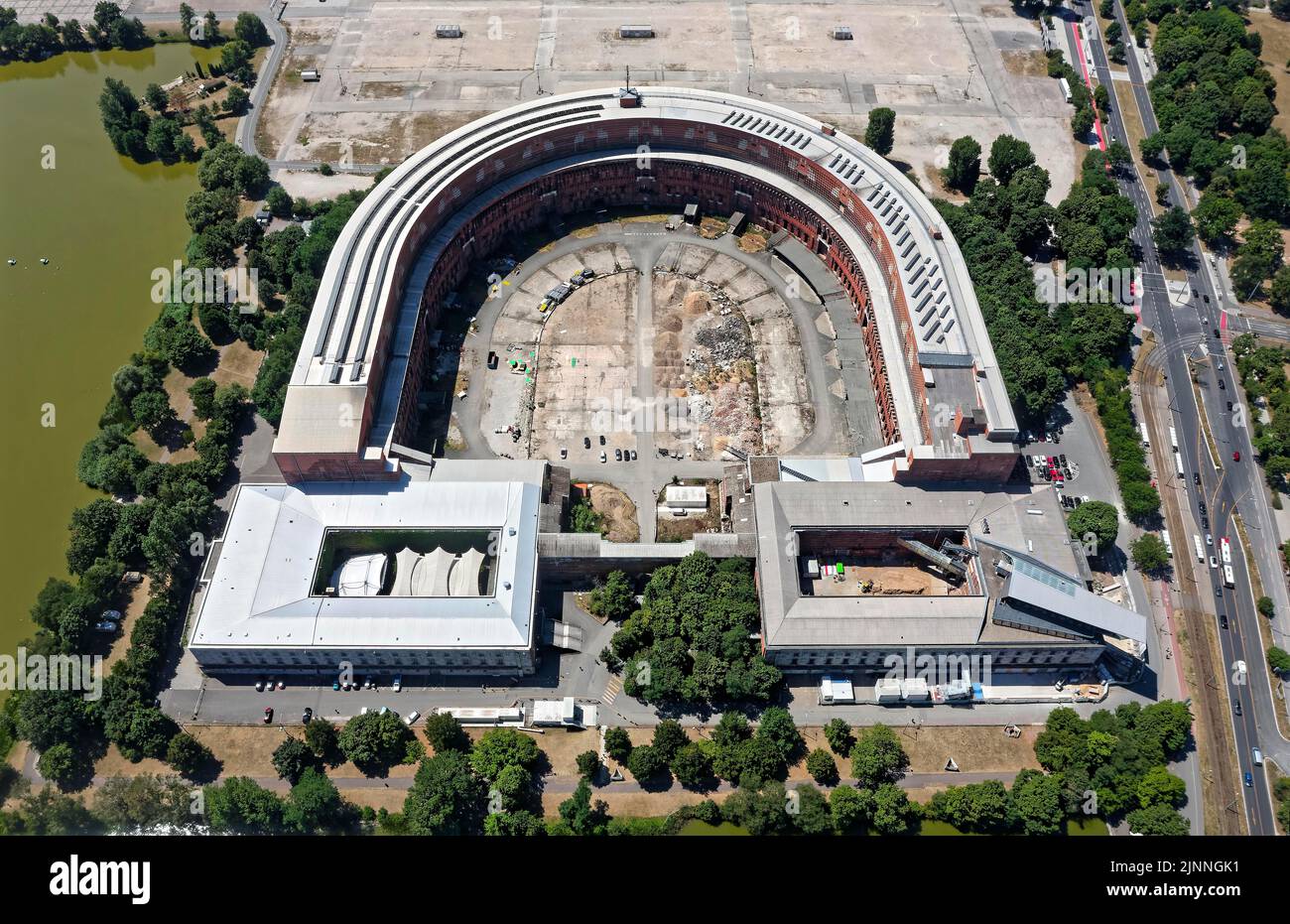 Aerial view of unfinished Congress Hall of the NSDAP in the Third Reich ...