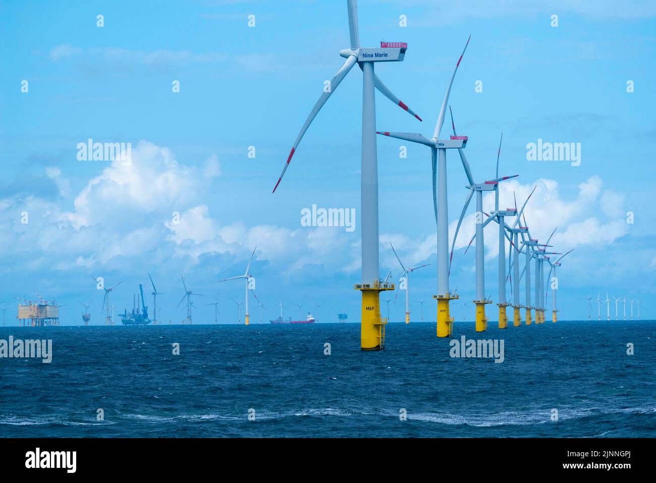 Offshore wind farm Meerwind, economic zone, northwest of Helgoland ...