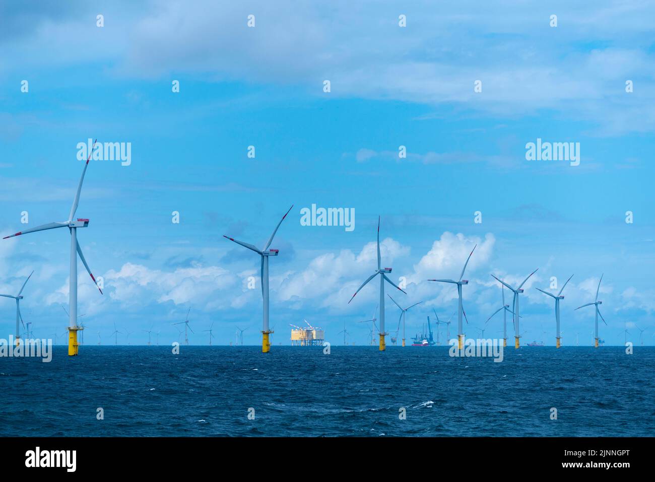 Offshore wind farm Meerwind, economic zone, northwest of Helgoland ...