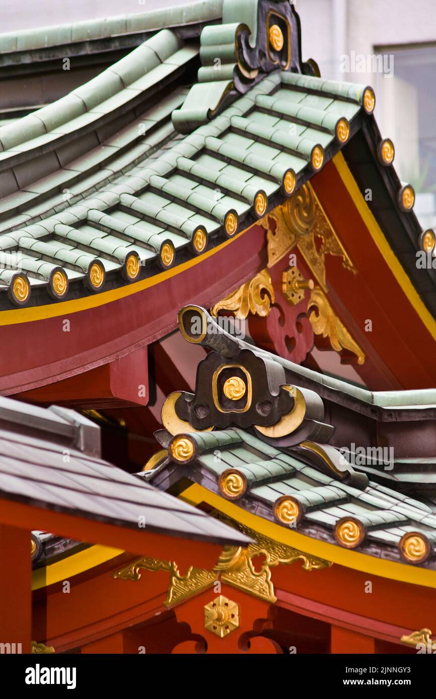 Kanda Shinto shrine roof detail Tokyo Japan 2 Stock Photo - Alamy