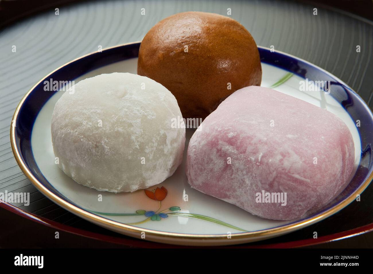 Manju confection of mochi pounded rice filled with sweet beans Tokyo Japan Stock Photo - Alamy
