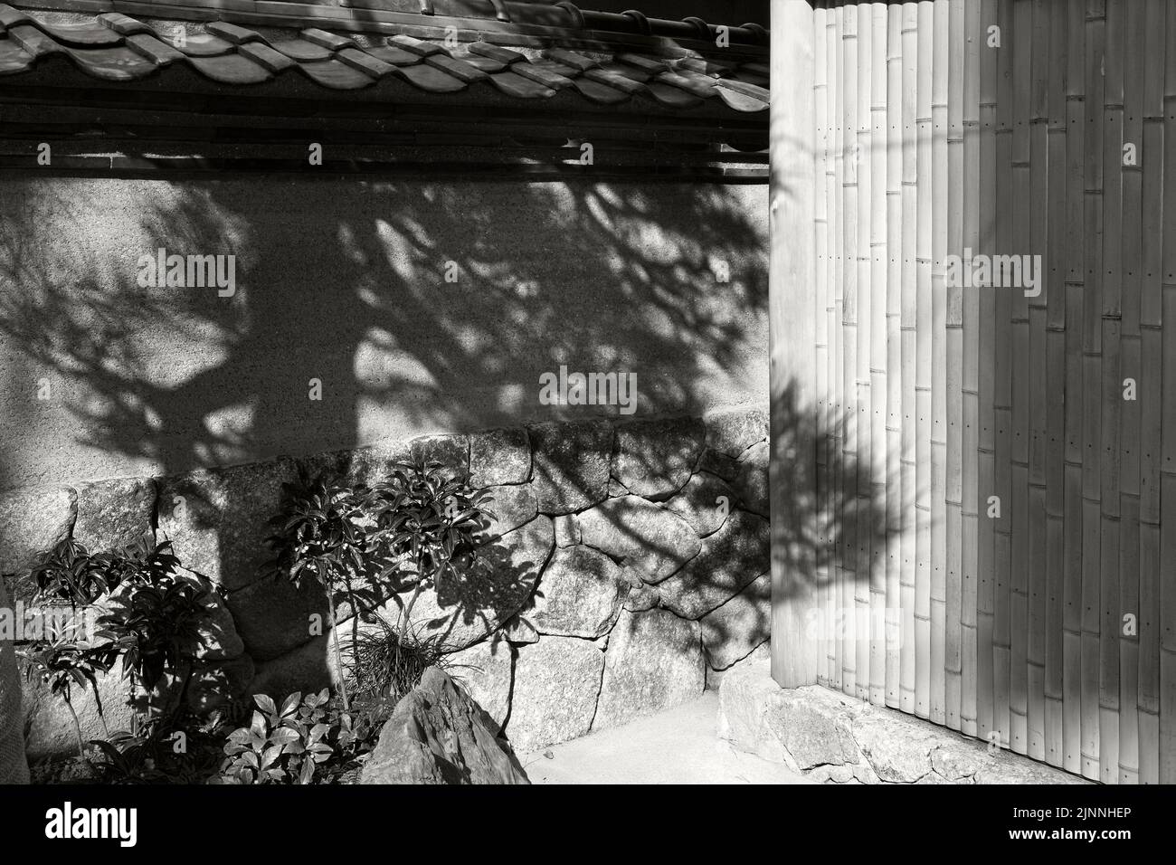 Wall at shrine Tokyo Japan BW Stock Photo - Alamy