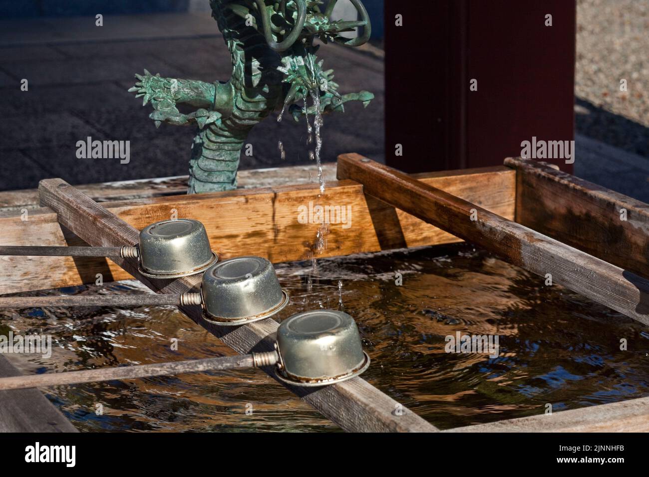 Water basin and dippers Ikegami Honmonji Temple Tokyo Japan Stock Photo ...