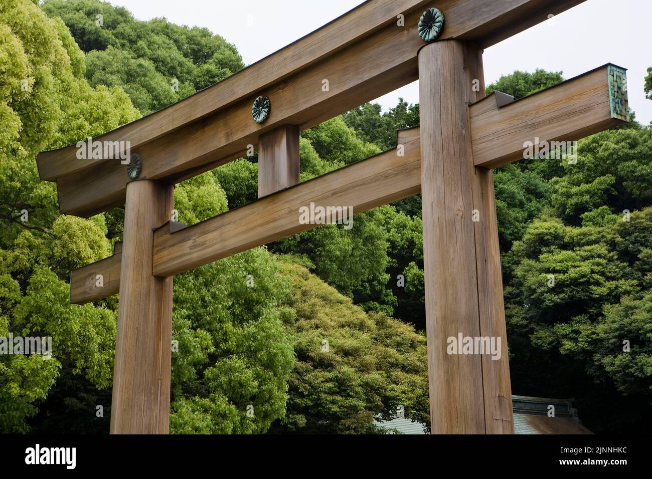 Wood tori gate Meiji Shrine Tokyo Japan Stock Photo - Alamy